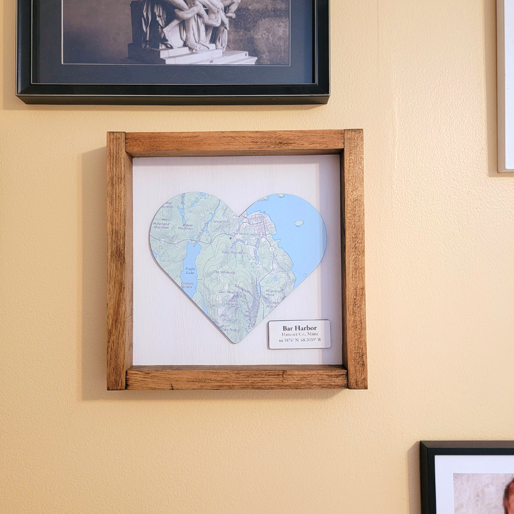 Custom Map Heart Sign, Any State or City! Personalized Map