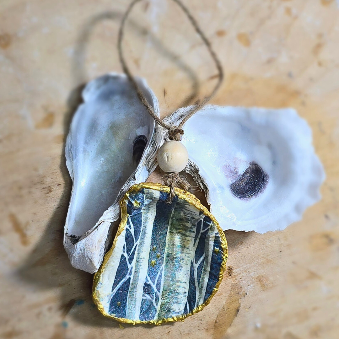 Decoupage Oyster Shell DIY Kit, Everything Included to Finish!
